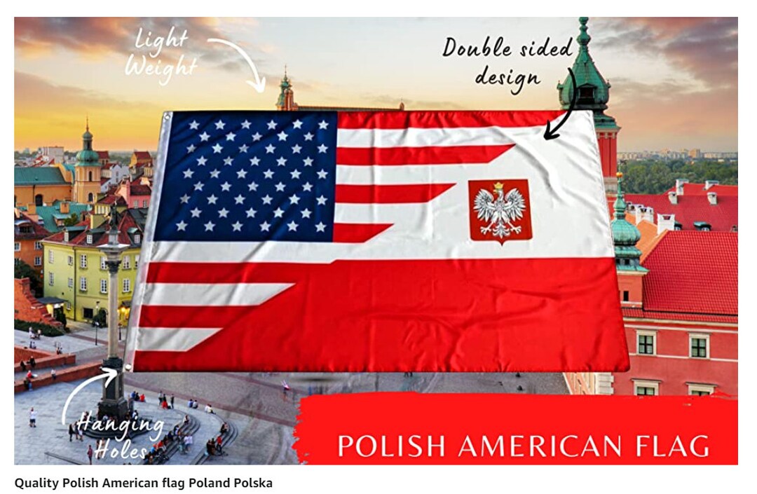 Polish American Flag Polska Flaga Poland American-polish Friendship ...