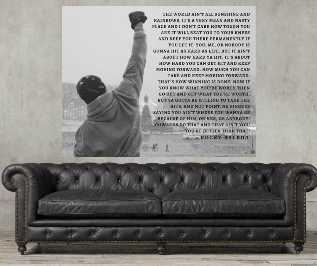Rocky Balboa Motivational Movie Poster Quote Speech Inspirational Art ...