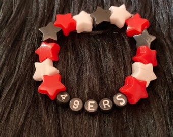 San Francisco 49ers Bracelet Stack Game Day Fan Beaded Bracelets in Red ...