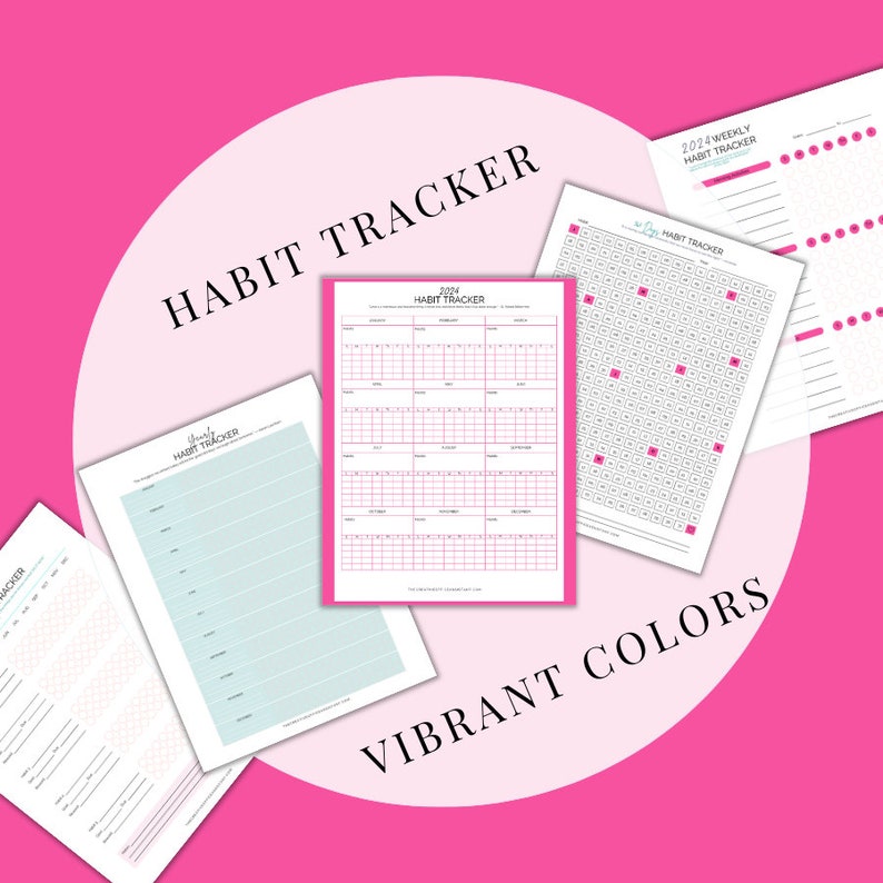 Habit Tracker, Tracker, 2024 Accountability Chart, Yearly Planner ...