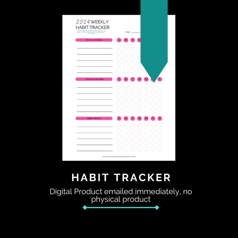 Habit Tracker, Tracker, 2024 Accountability Chart, Yearly Planner ...