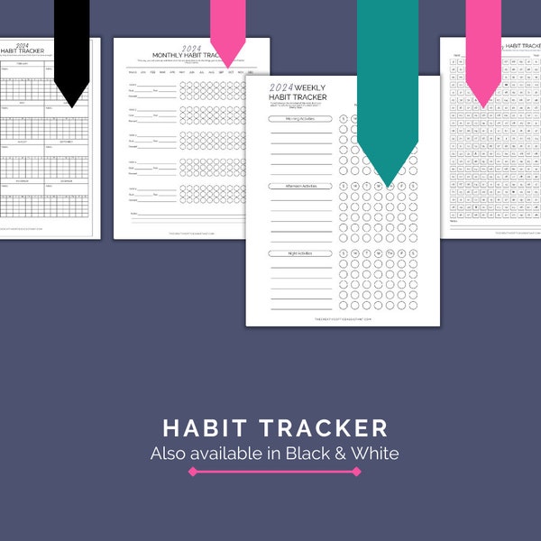Habit Tracker, Tracker, 2024 Accountability Chart, Yearly Planner ...