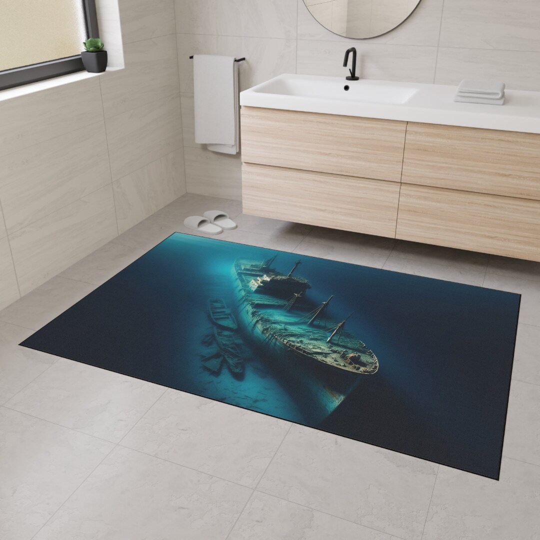 Nautical Shipwreck Rug sunken Boat Heavy Duty Floor Mat-textured Face ...