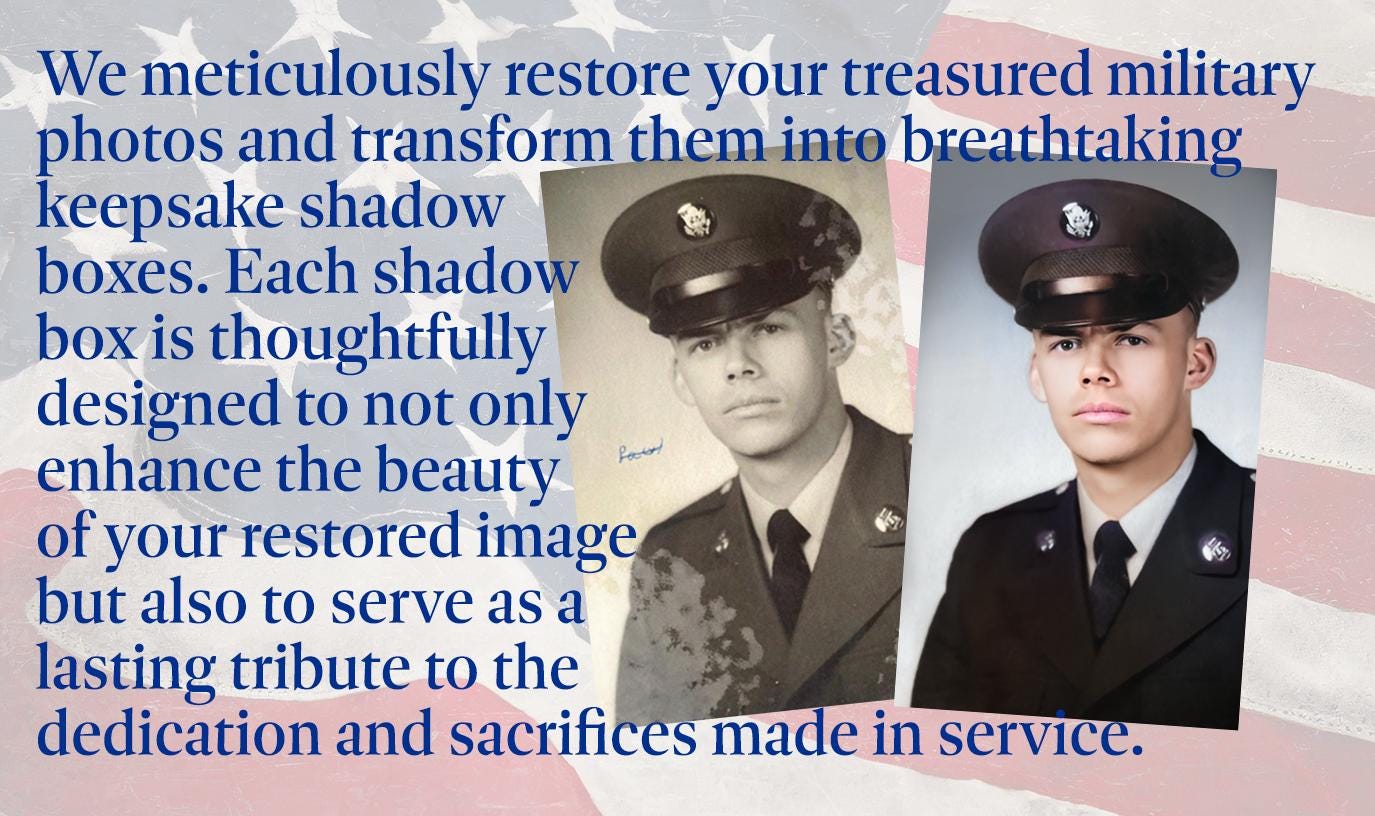Military Veterans Memorial Photo Restorations / Dogtags Gift Shadow Box ...