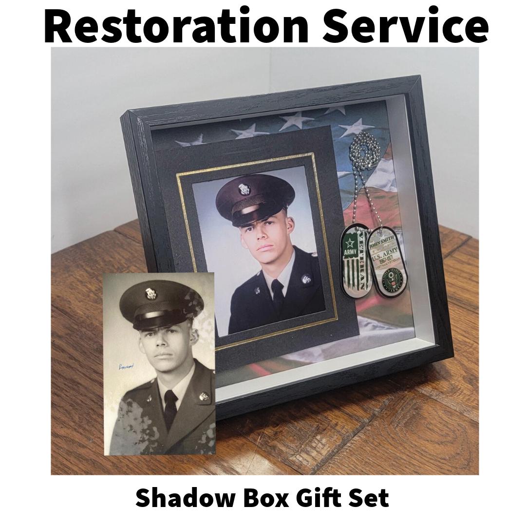 Military Veterans Memorial Photo Restorations / Dogtags Gift Shadow Box ...