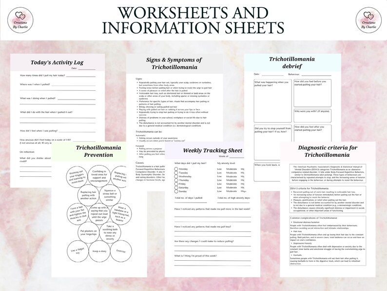 Trichotillomania Therapy Journal, Instant A4 Printable Download - Etsy