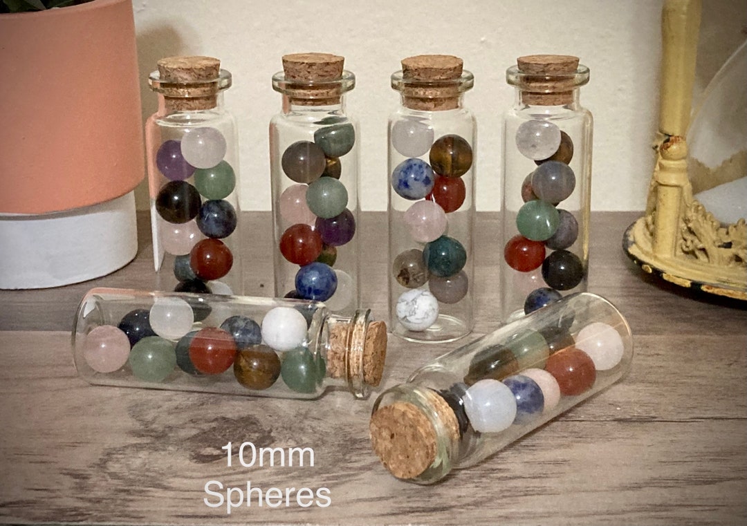 Mini Crystal Sphere Vial Tiny Wish Jar Crystal Orbs Glass Bottles Mini ...