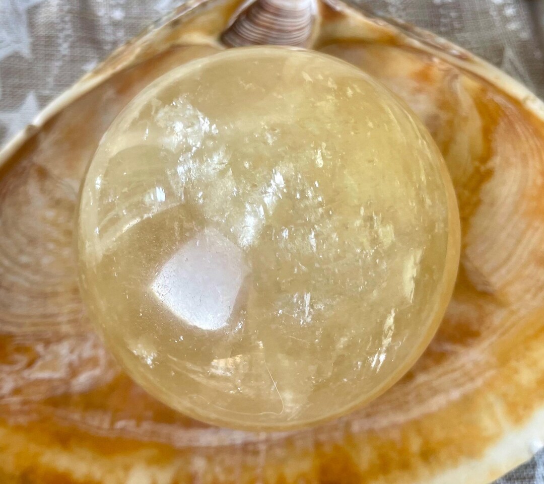 XL Honey Optical Calcite Crystal Sphere/ball (approx 50-60mm) - Etsy