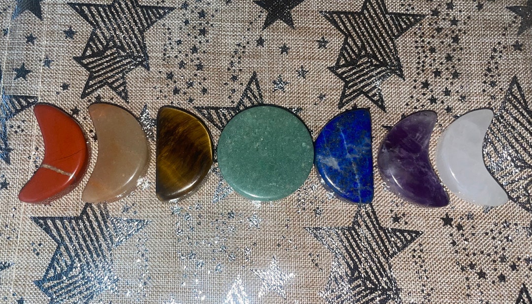 Seven Chakra Moon Phases Carvings Set - Etsy