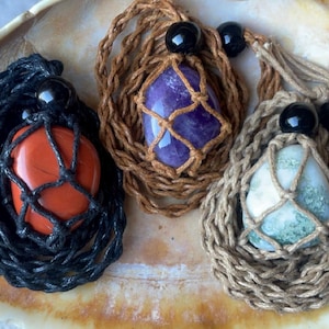 Woven Basket Waxed Hemp Interchangeable Adjustable Crystal Net Cord ...