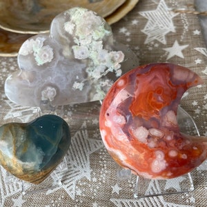 Plastic Crystal Heart/ Carvings Sphere Stands - Etsy