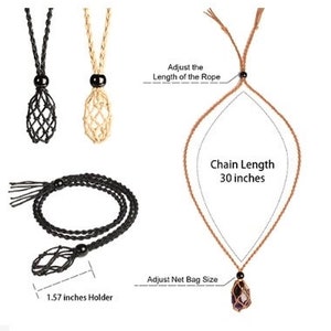 Woven Basket Waxed Hemp Interchangeable Adjustable Crystal Net Cord ...