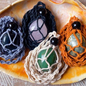 Woven Basket Waxed Hemp Interchangeable Adjustable Crystal Net Cord ...