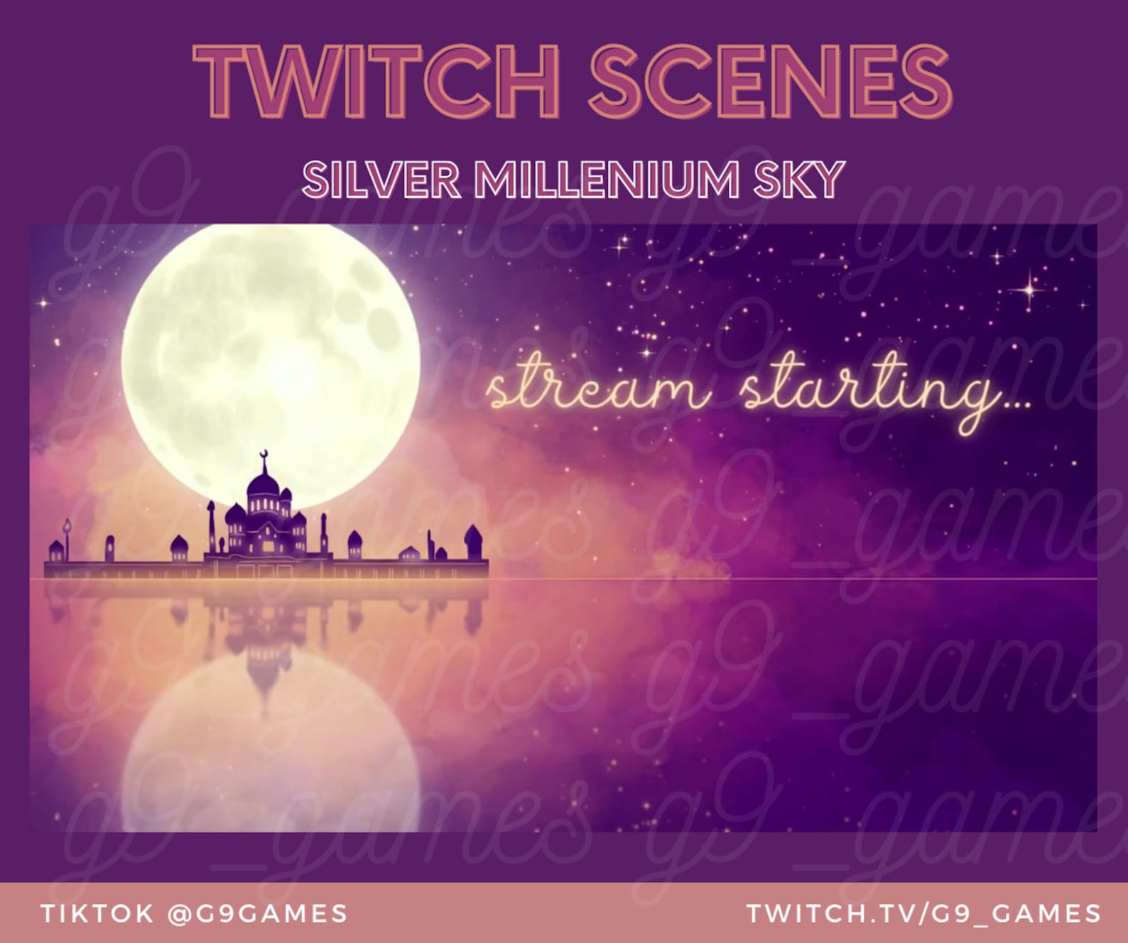 Animated Starry Sky Silver Millennium Sailor Moon Twitch Overlay Scenes Stream Starting, Be ...