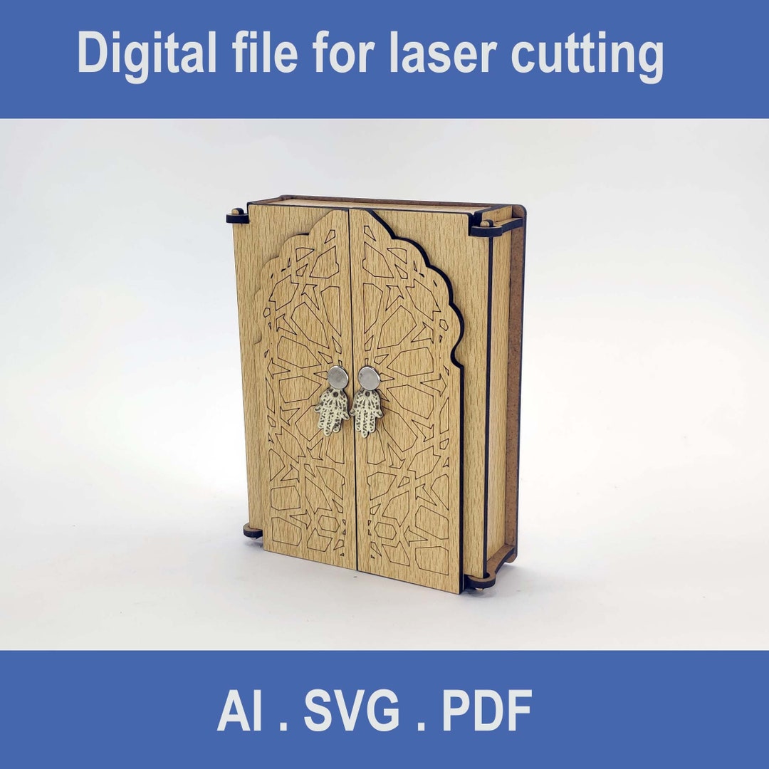 Laser Cut Files Box SVG Vector, Laser Cutting for Gift Box PDF, Ai, Svg ...