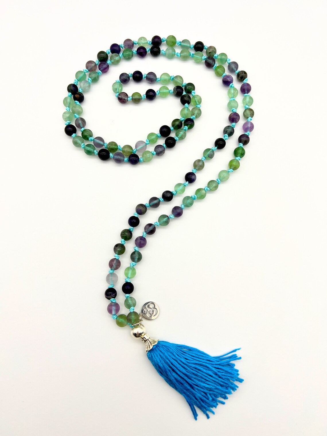 SHAUCHA 108 Colorful Fluorite Hand-knotted Mala Beads Necklace - Etsy