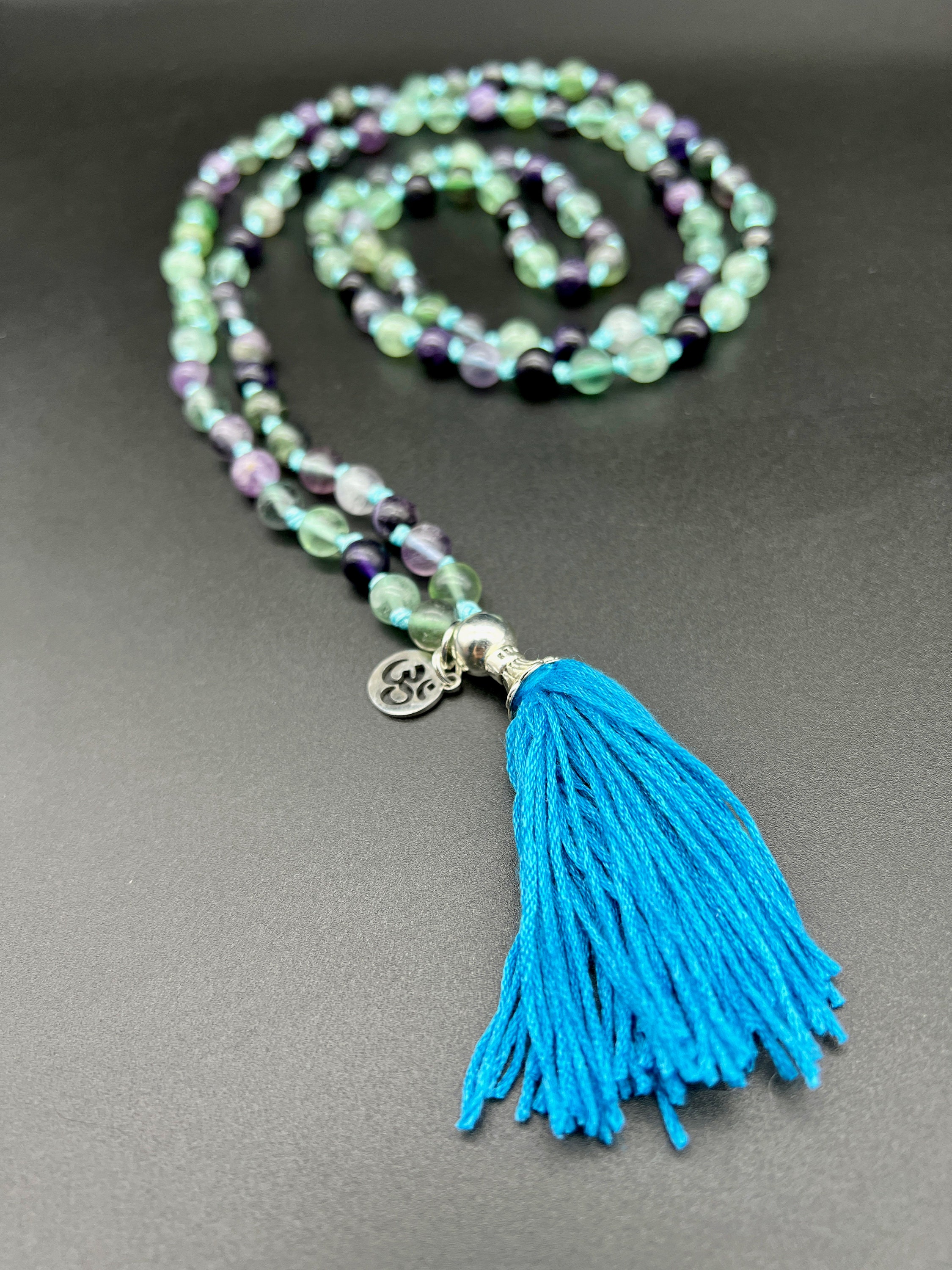 SHAUCHA 108 Colorful Fluorite Hand-knotted Mala Beads Necklace - Etsy