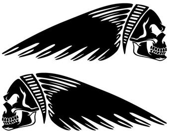 Skull Motorcycle Tank Decal - Etsy