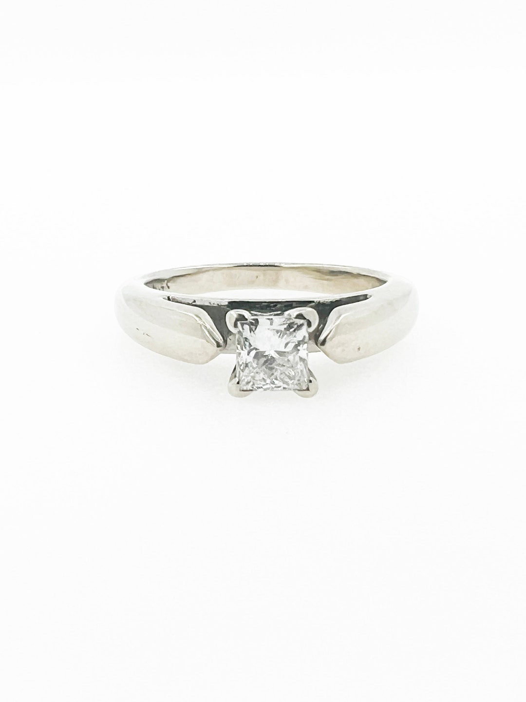 Solitary Princess Cut Diamond Ring in 14k White Gold - Etsy