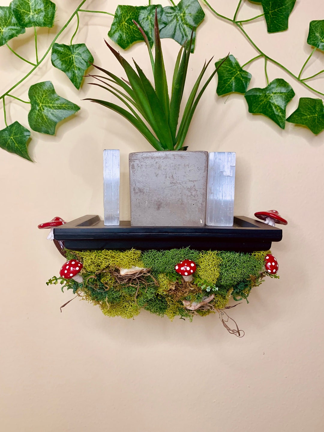 Mossy Mushroom Forest Shelf | Unique Decor | Fairy | Handmade Decor ...