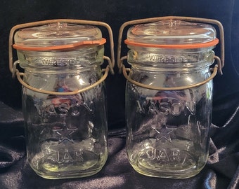 Vintage Mason Jar With Star - Etsy