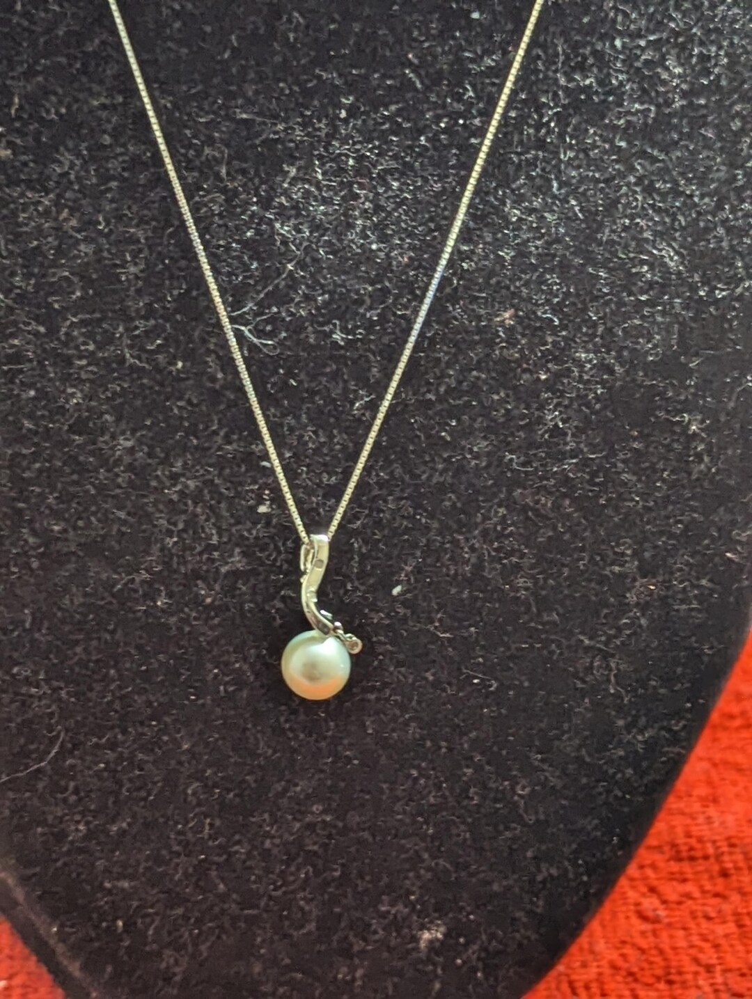 Akimio Women's Platinum Over Solid Sterling Silver Diamonds and Pearl ...