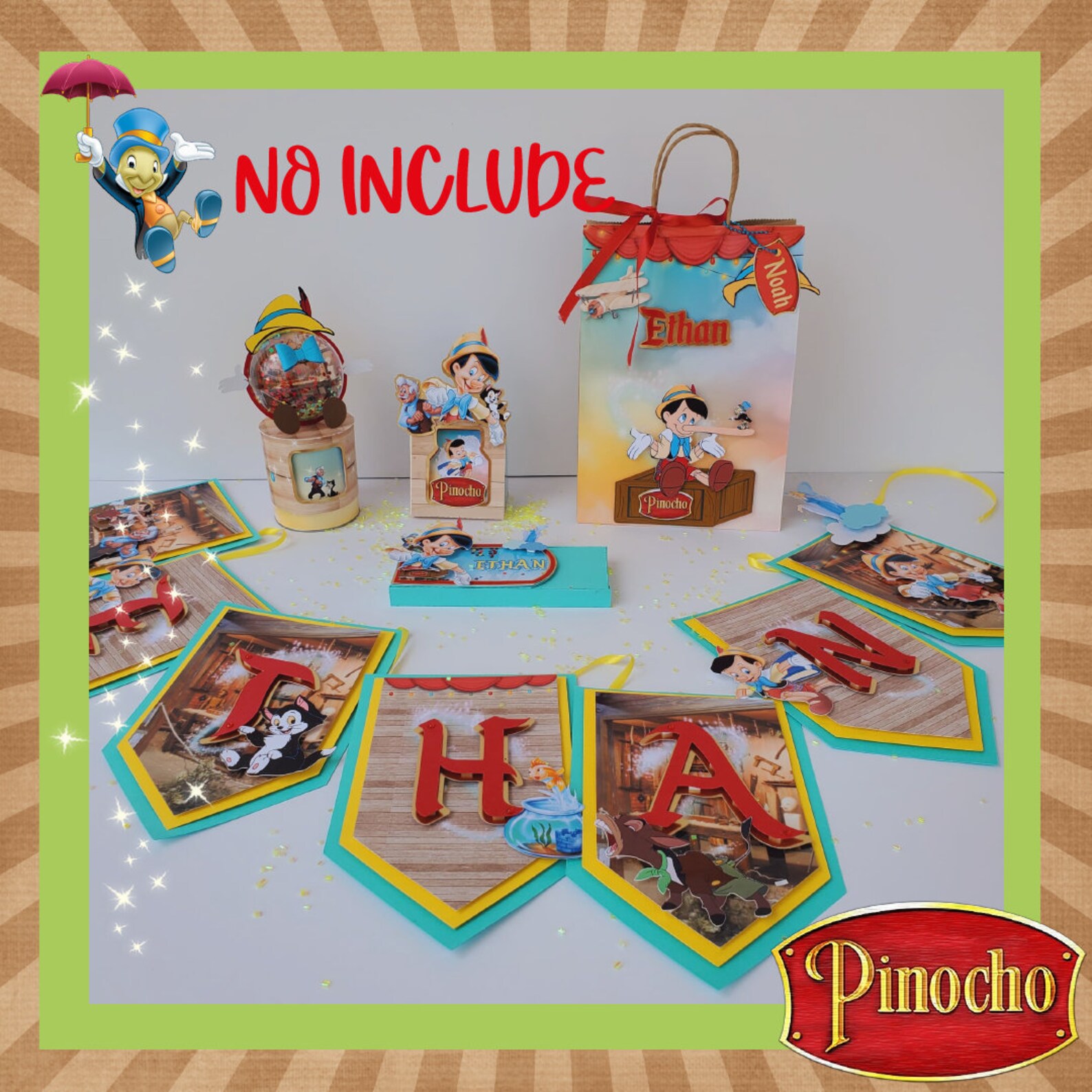 Personalized Pinocchio Cake Topper, Birthday Party Decoration - Etsy