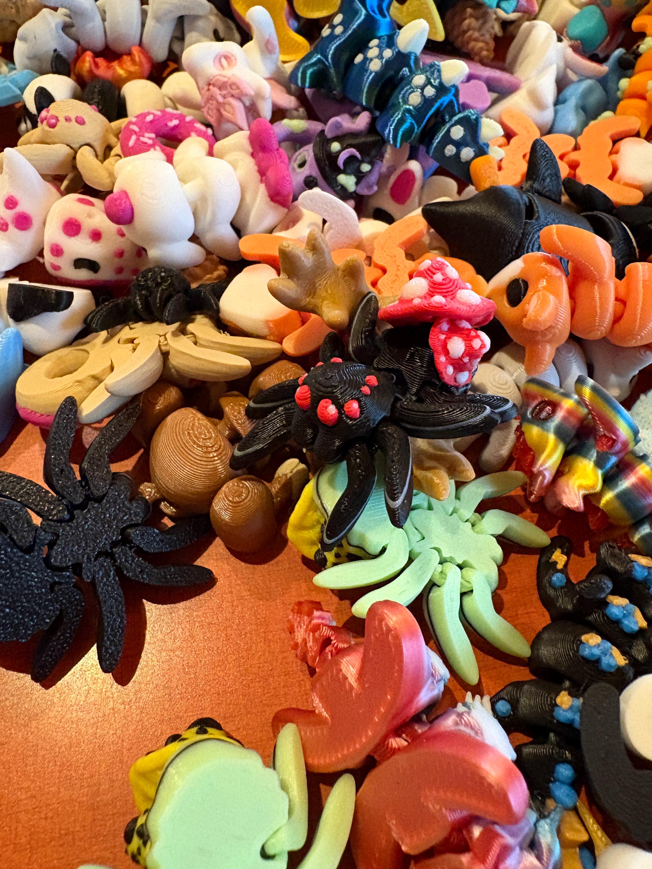 Articulated Desk Pet Bundle, Poseable 3D Printed Dragon & Animal Mix ...