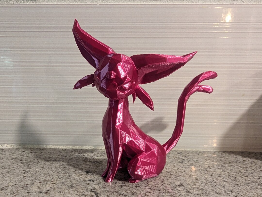3D Printed Low Poly Espeon Figure Statue Pokemon Shiny Plastic - Etsy