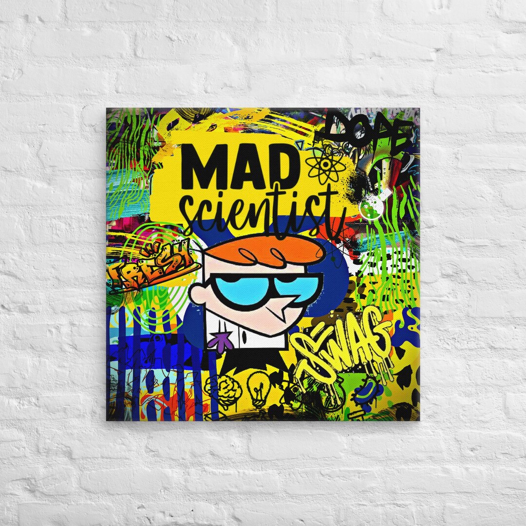Dexter's Mad Scientist Graffiti Street Culture Modern Wall Art Canvas ...