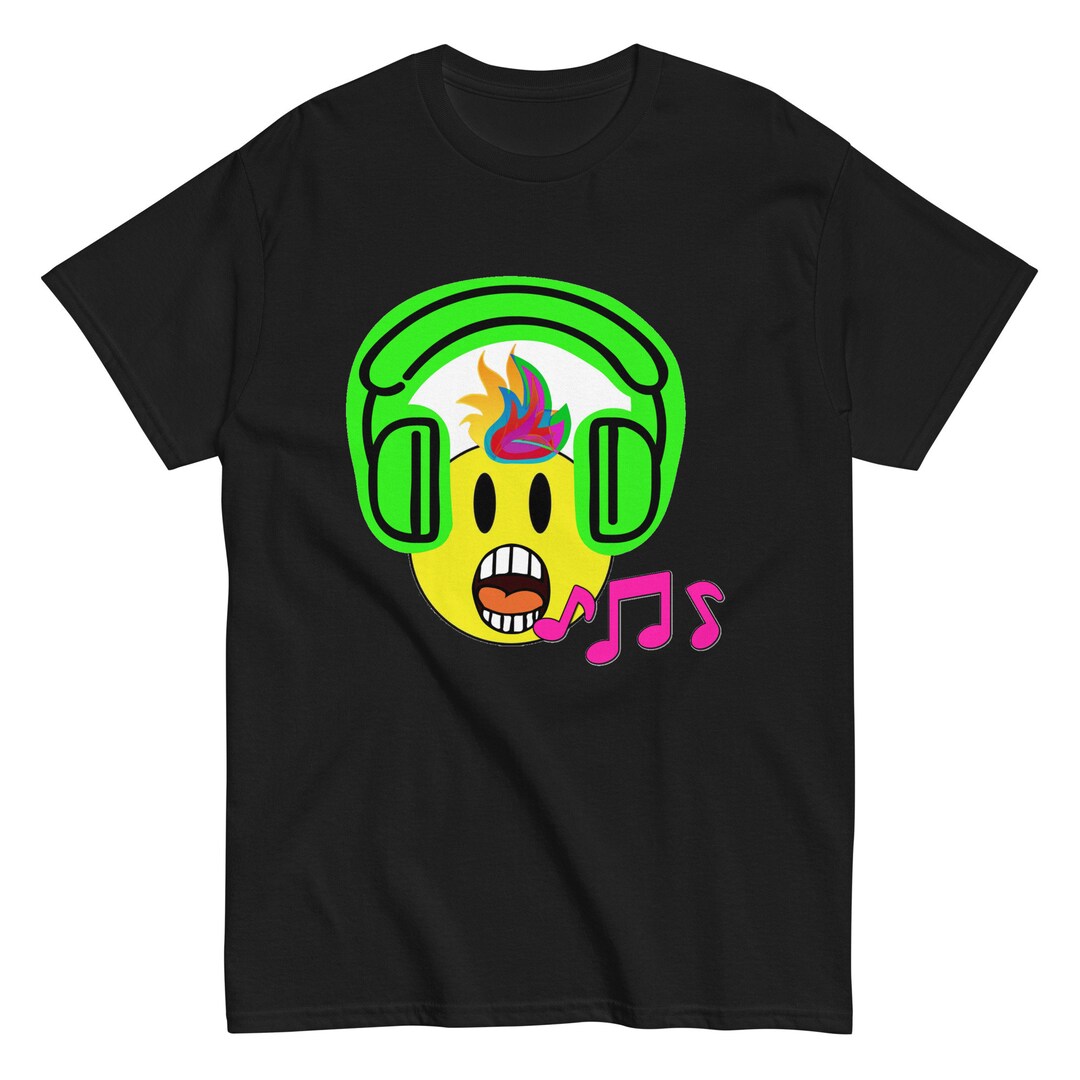 Heavy Metal Screaming Smiley Graphic Art T-shirt (unisex) Retro Music ...