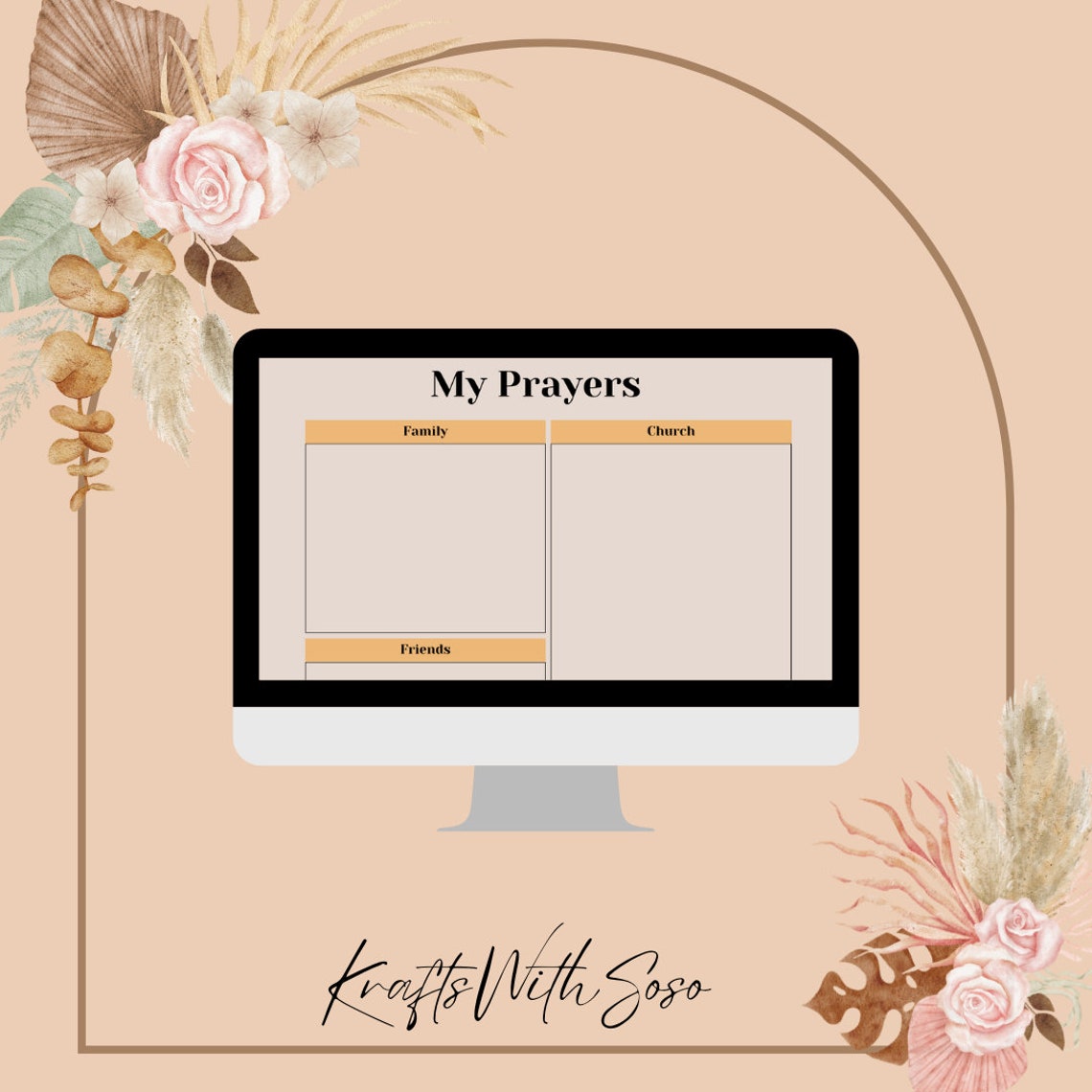 Christian Prayer Journal Editable Canva Template, Editable Template, My ...