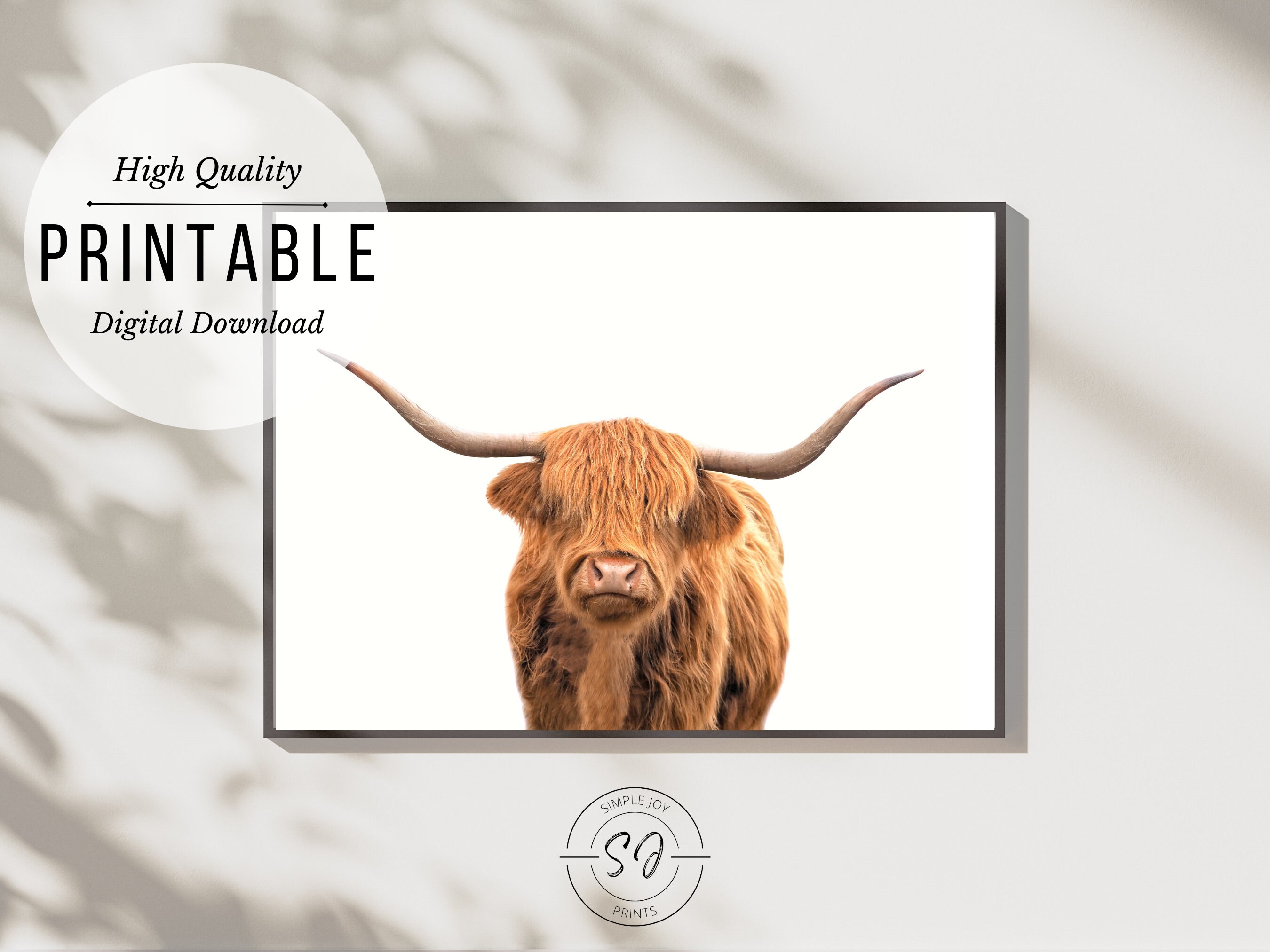 Highland Cow Printable, Highland Cow Print, Printable Wall Art, Modern ...