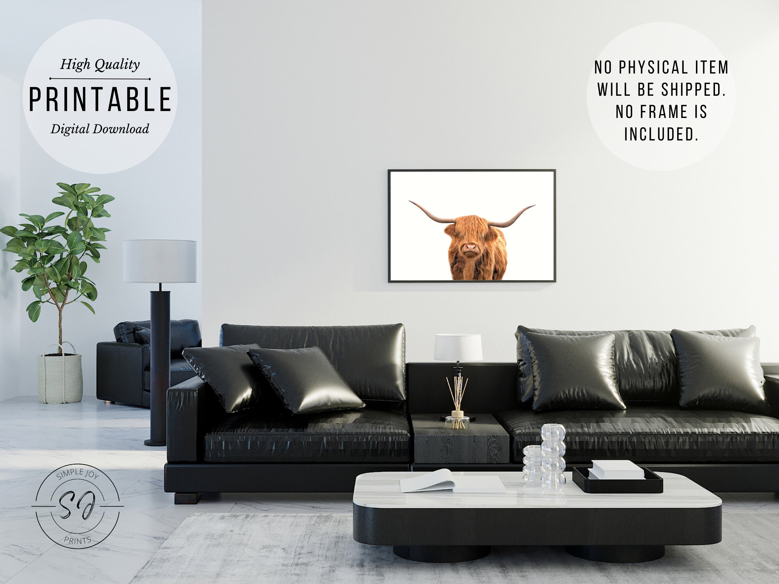 Highland Cow Printable, Highland Cow Print, Printable Wall Art, Modern ...