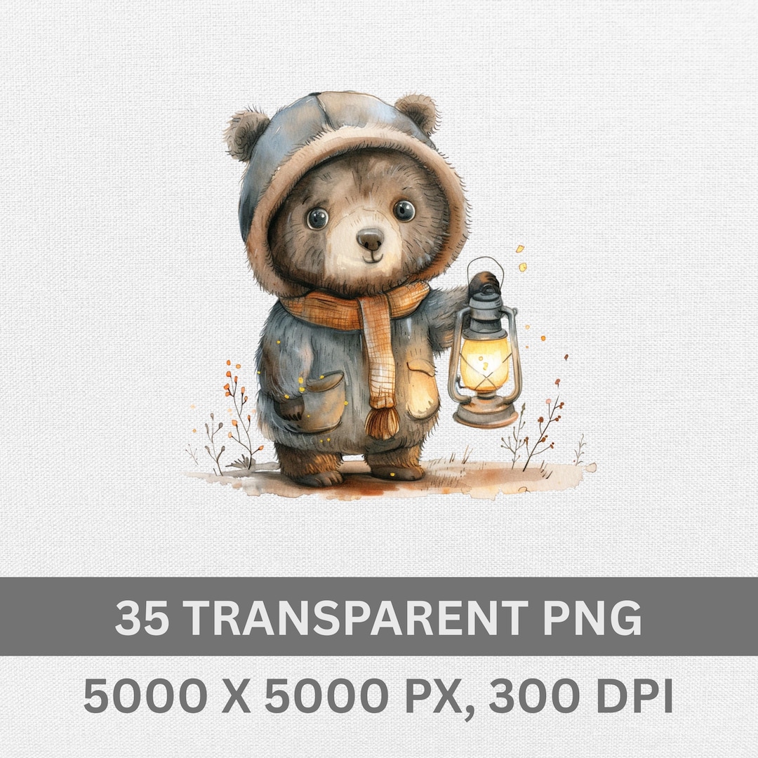 Whimsical Woodland Animal Clipart PNG, Forest Friends Bundle, Nursery ...