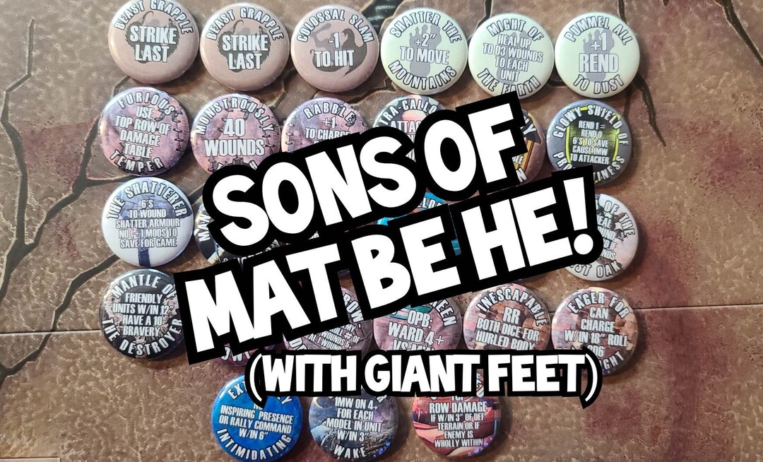Sons of MAT BE HE with Giant Feet Reminder Tokens - Etsy