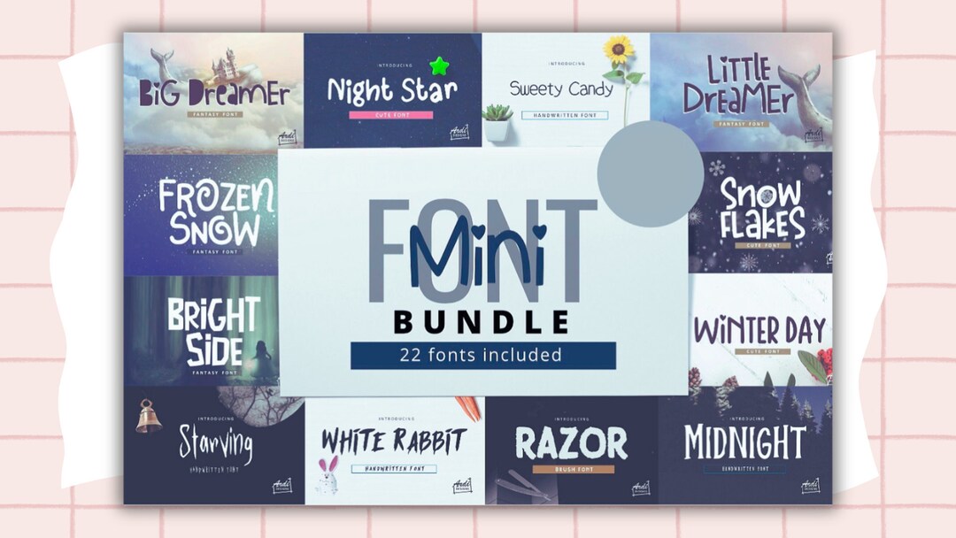 Mini Font Bundle, Handwritten Font, Wedding Font, Modern Font, Display ...