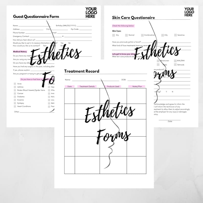Guest Health & Skin Questionnaire With Treatment Record Form ...