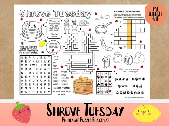 Pancake Day Activities Printable