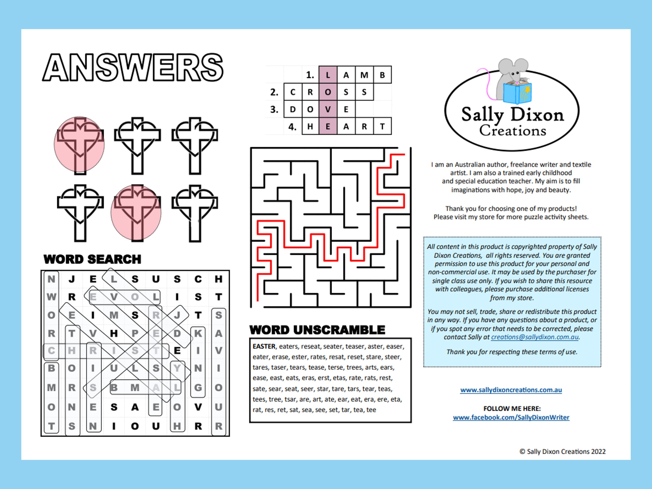 Easter Christian Puzzle Placemat: Kids Activity Sheet Printable (PDF ...