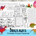 DINOSAURS Printable, Puzzle Place Mat, Crossword Puzzles, Dinosaur ...