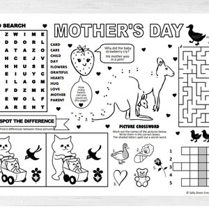 Mother's Day, Puzzle Sheet, Digital Download, Printable Puzzle Sheet ...