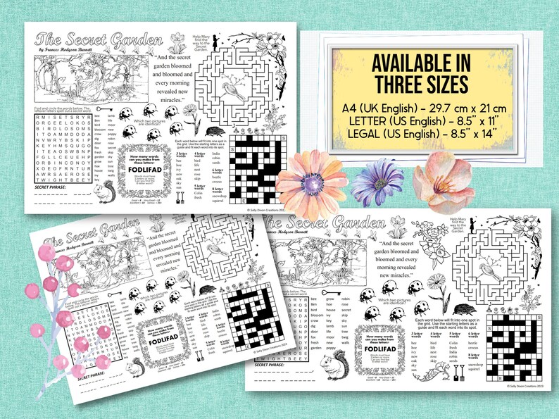 The Secret Garden Puzzle Place Mat: Children's Activity Sheet (PDF ...