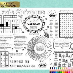 AUSSIE CHRISTMAS Puzzle Placemat, PDF, Crossword Puzzles, Activity ...