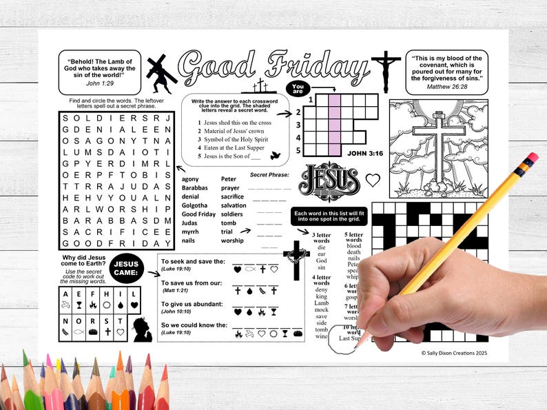 Good Friday Puzzle Placemat: Christian Activity Sheet (PDF Digital ...