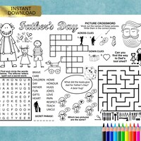 DINOSAURS Printable, Puzzle Place Mat, Crossword Puzzles, Dinosaur ...