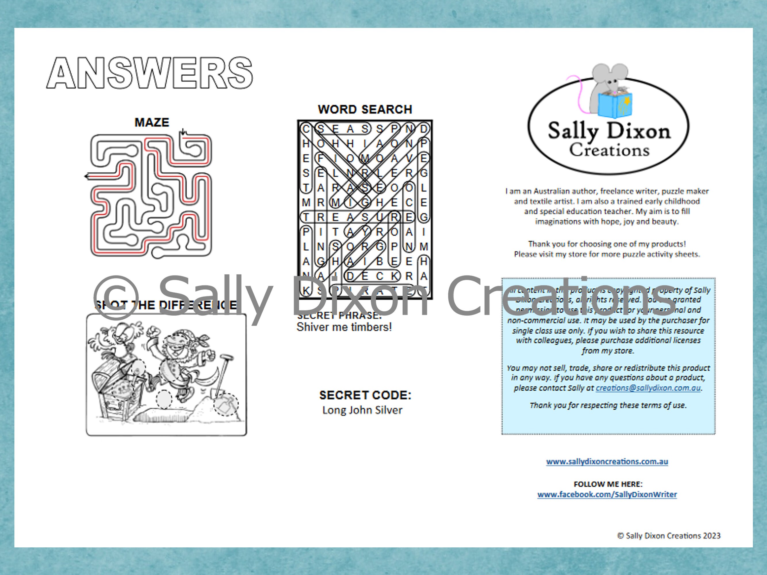 PIRATES Puzzle Place Mat, Talk Like a Pirate Day Printable, Crossword ...