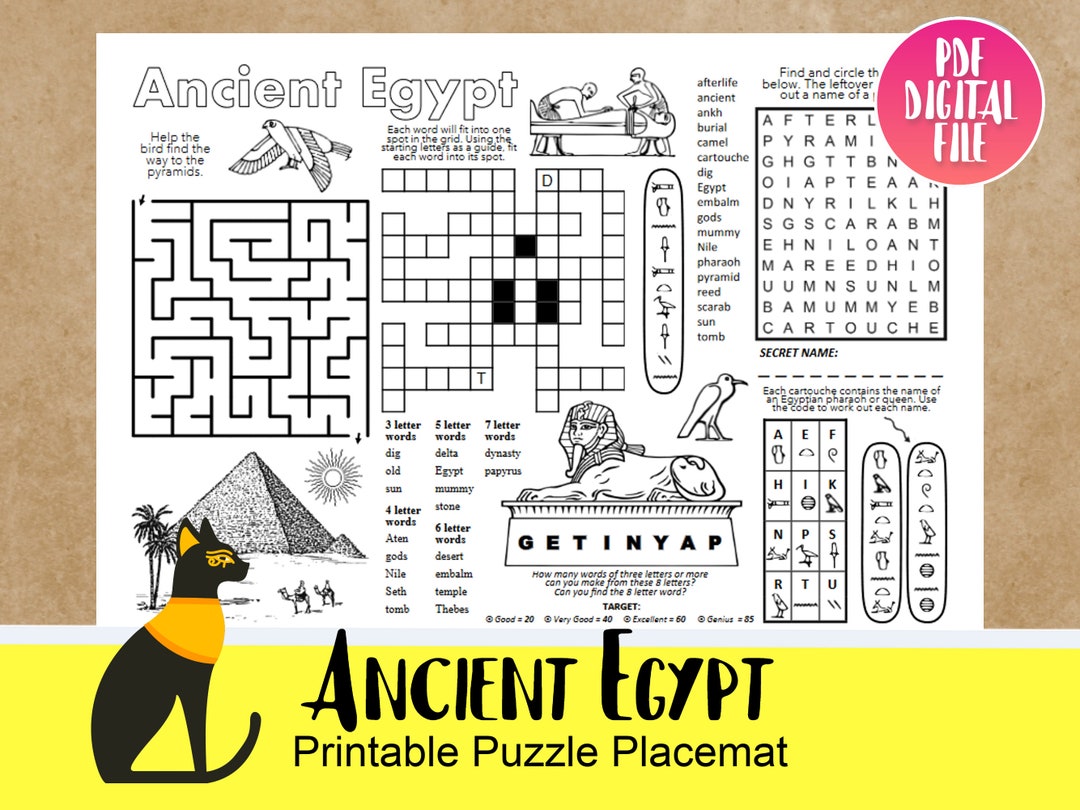 Ancient Egypt Puzzle Placemat: History Activity Sheet (PDF Digital ...