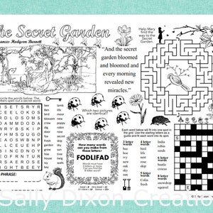The Secret Garden Puzzle Place Mat: Children's Activity Sheet (PDF ...