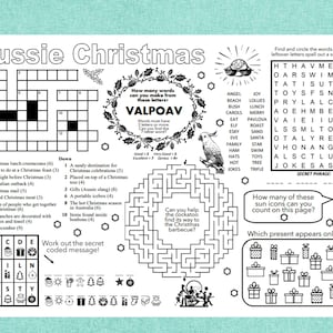 AUSSIE CHRISTMAS Puzzle Placemat, PDF, Crossword Puzzles, Activity ...